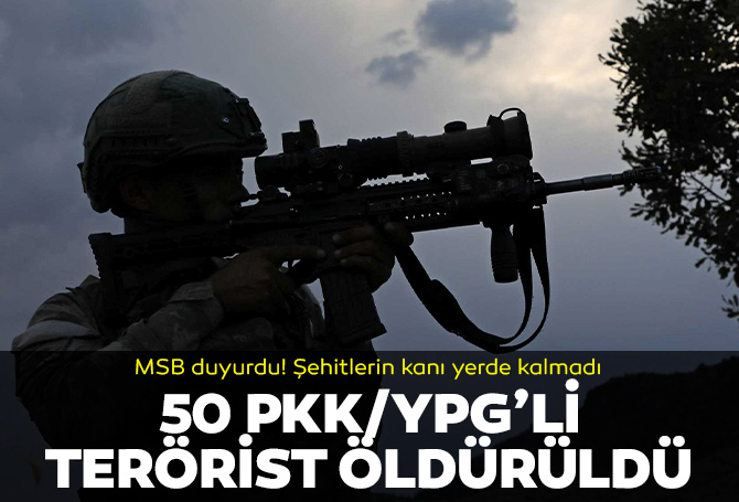 Son dakika | MSB duyurdu! Fırat Kalkanı bölgesinde 50 PKK'/YPG'li terörist etkisiz hale getirildi